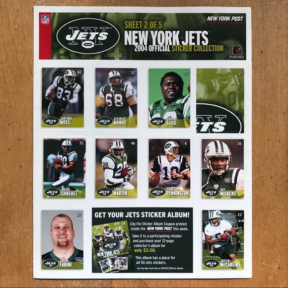 Players Inc | Toys | 204 Ny Jets Giants Sticker Collection | Poshmark